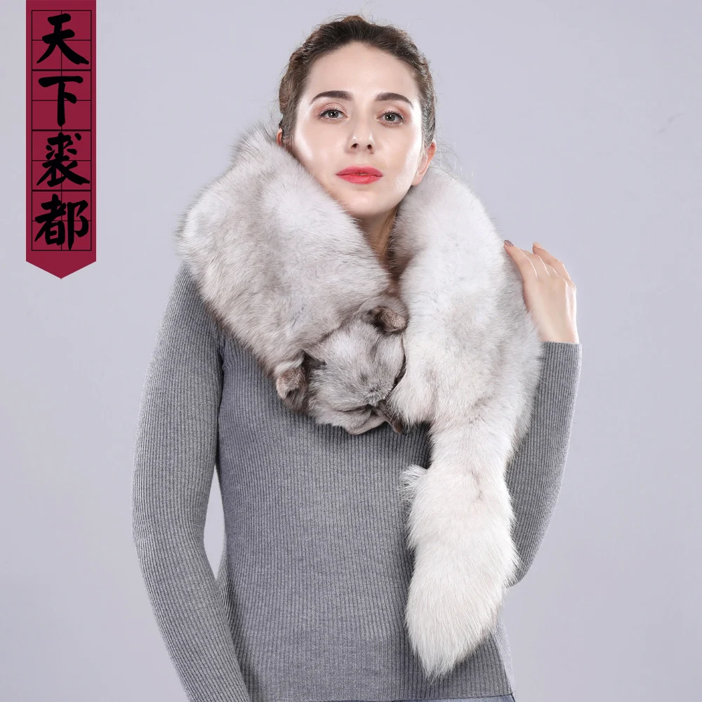 Personality-full-pelt-fox-scarf-women-winter-warm-genuine-silver-red ...