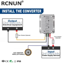 Rcnun dc 8-40v dc 12v 13.8v 3A 6A 10A 20A 25A 30Aブーストバックコンバータ電圧スタビライザーレギュレータce rohs指令ソーラー