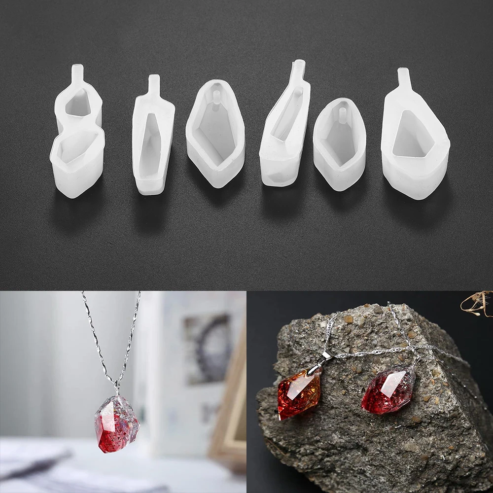1pcs Crystal Stone Gem Silicone Molds Earrings Necklace Pendant Epoxy ...