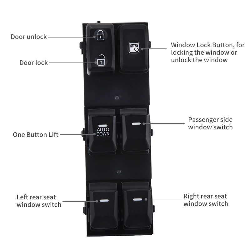 【high configuration】 Electric Power Master Window Switch Button Set For ...