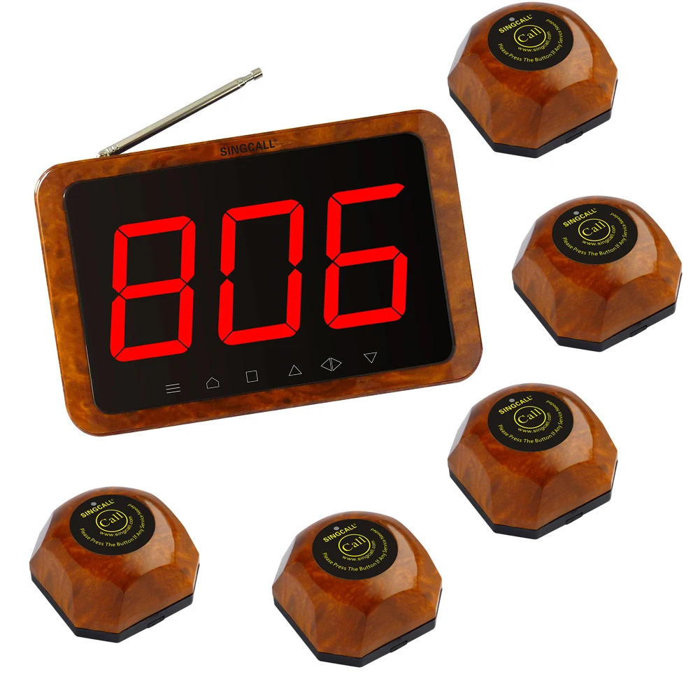 SINGCALL Wireless Waiter Call Buzzer System for Effective Service, 5pcs ...