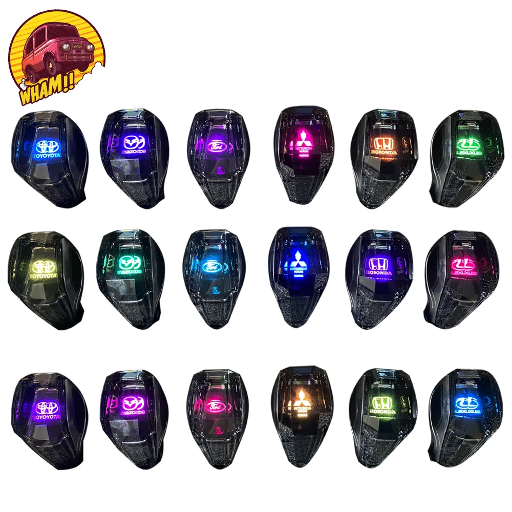 Car Crystal Touch Activated LED Gear Shift Knob Universal Transparent ...