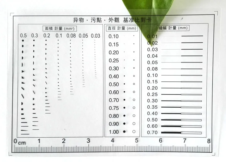Stain Card Film Ruler Stain Crack Comparison Card Scratch Standard ...
