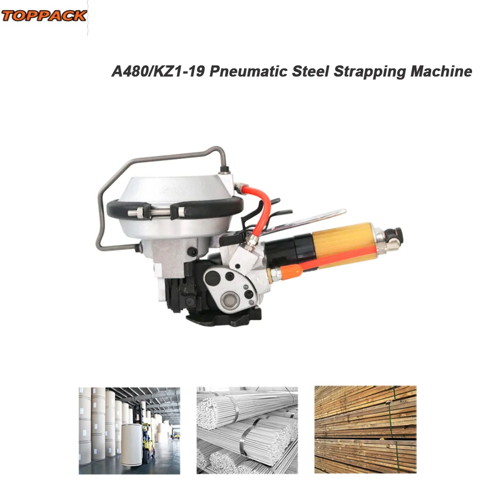 Free-ship-A480-19-Pneumatic-Push-Type-19MM-steel-strips-packing-machine ...