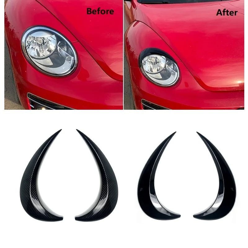 New-Hot-2PCS-ABS-Car-Headlight-Eyebrows-Headlamp-Eyelid-Cover-Trim-For ...