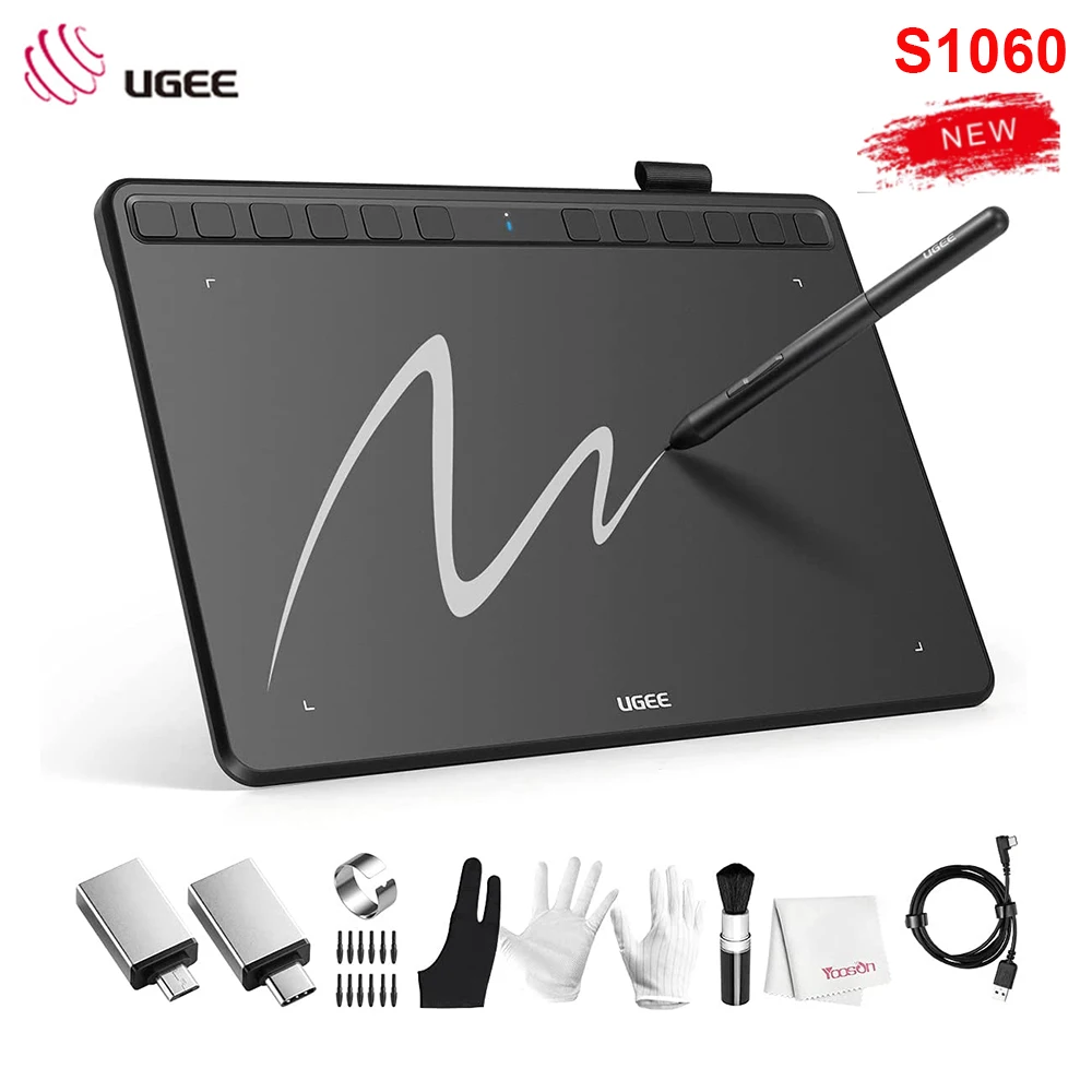 UGEE S1060 Graphics Digital Drawing Tablet with Passive Stylus 8192 ...
