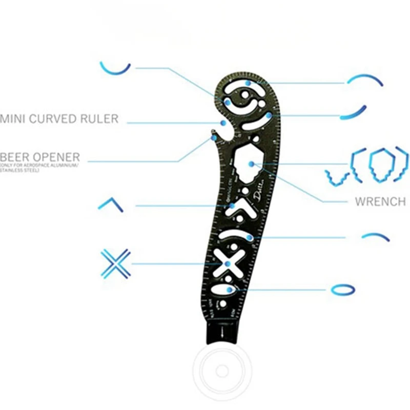 Black Metal Measuring Drawing Ruler Multi-functional Drawing Tool Kit ...