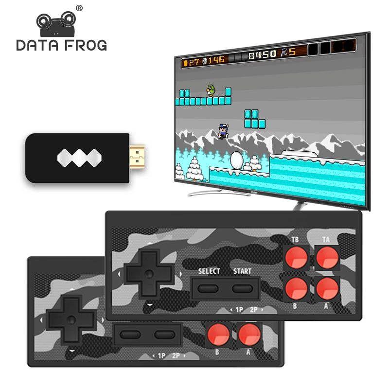 Data Frog Usb Wireless Handheld Tv Video Game Console Build In 1700 Nes ...