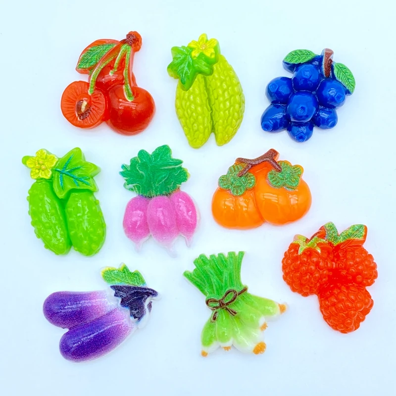 20Pcs-Cute-Fruit-And-Vegetable-Series-FlatBack-Resin-Art-Supply ...
