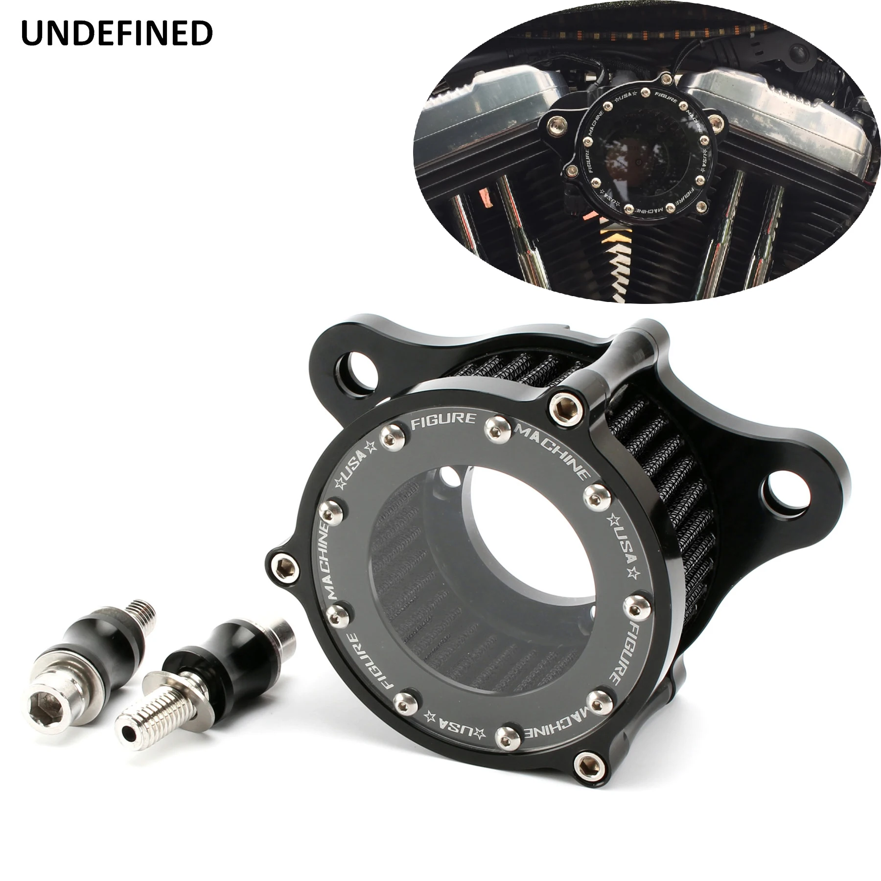 Motorcycle-Air-Filter-Intake-Black-Filters-Kit-For-Harley-Sportster ...