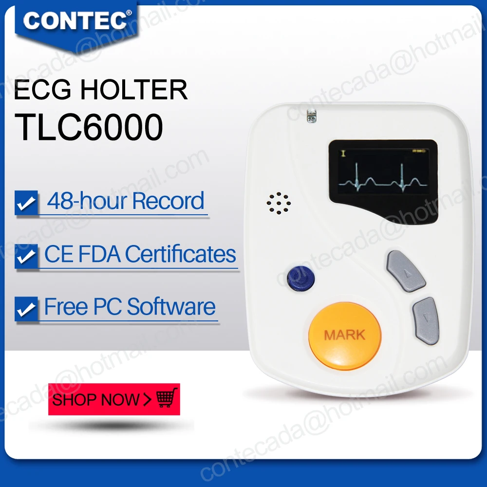 TLC6000 Dynamic Holter ECG 12-lead 48-Hour Analyzer Recorder System ...