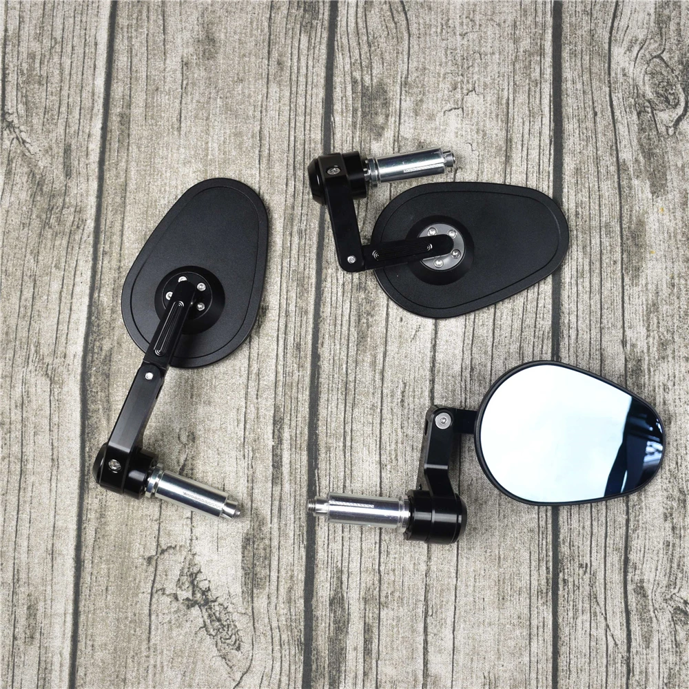 Motorcycle Modified Oval Rearview Mirrors Anti glare Lens Handlebar ...