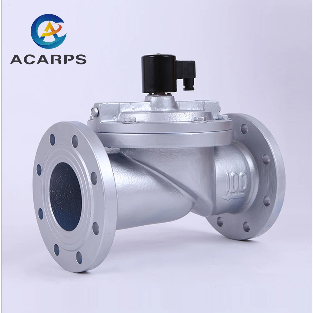4" inch Cast Iron Flange Solenoid Valve DN100 Pilot Operated ...