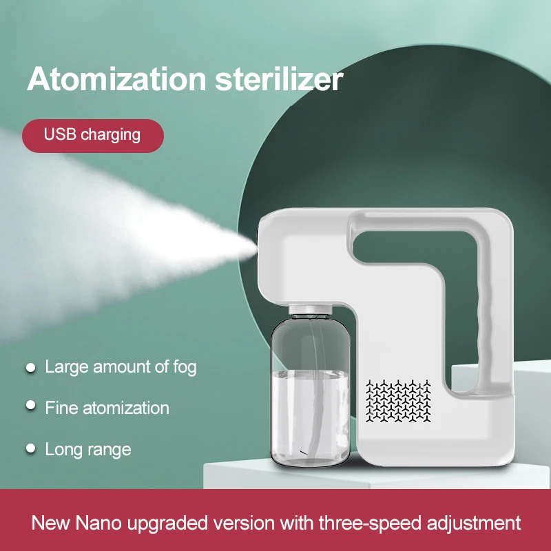 480ml Portable Electric Sanitizer Sprayer Blue Light Rechargeable Nano ...