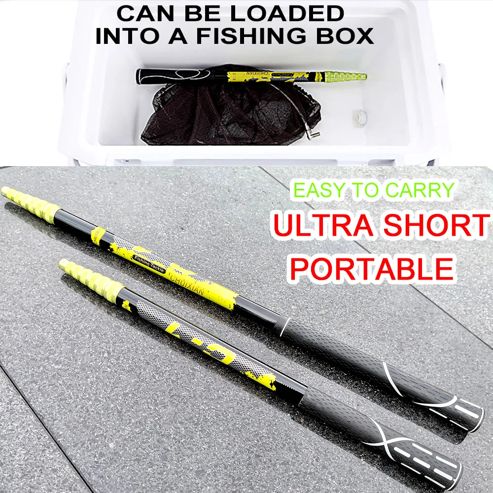 JOSBY 4m 2.1m 3.6m Carbon Fishing Rod Nets Collapsible Fishing Tools ...
