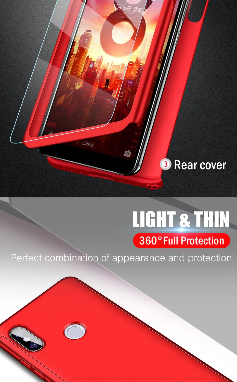 360 Shockproot полное покрытие чехол для спортивной камеры Xiao mi Red mi Note 7 6 5 K20 Pro ...