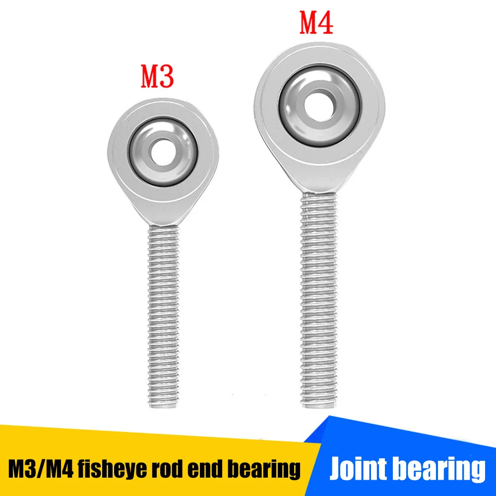 Brand New M3/M4 Aluminum Fisheye Ball Bearing Rod Ends Joint Thread Fish Eye For Delta Kossel 3D ...