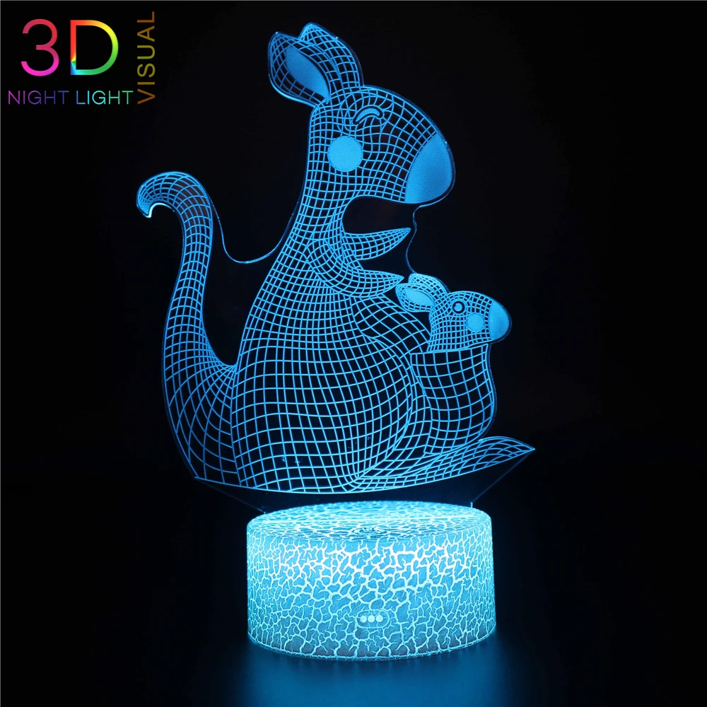 ATOPH Kangaroo 3D Night Light Boys Girls Bedroom Lighting Decoration ...