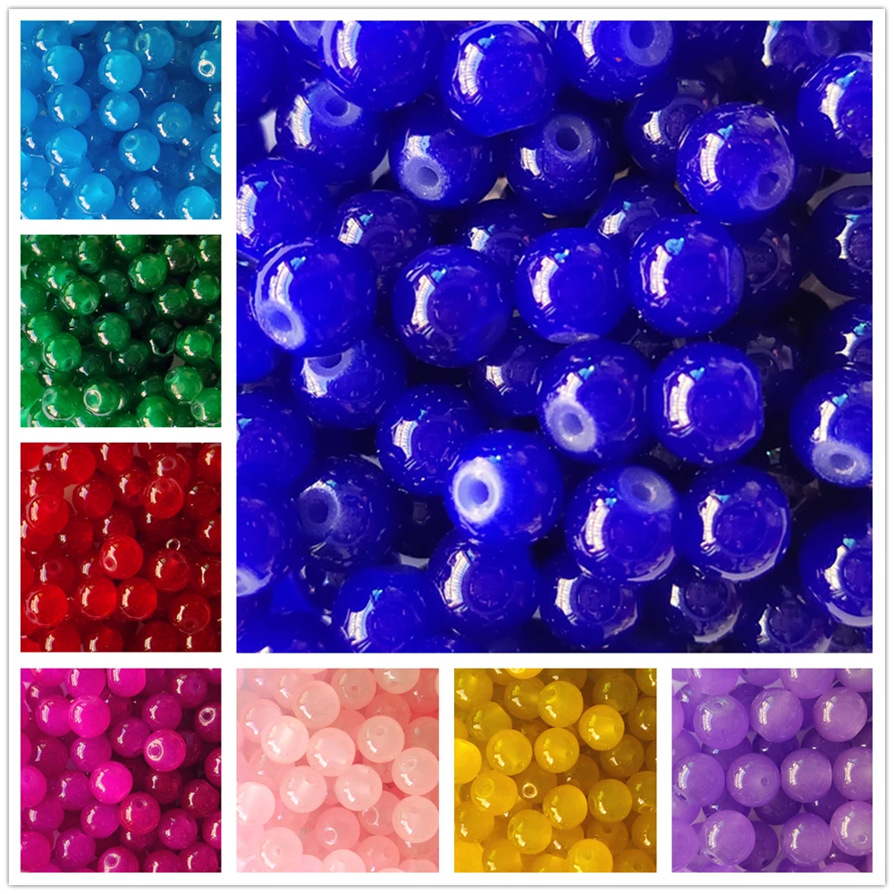 AAAA+ Siam Sapphire Round Natural Beads Jade Material Glass Loose Stone ...