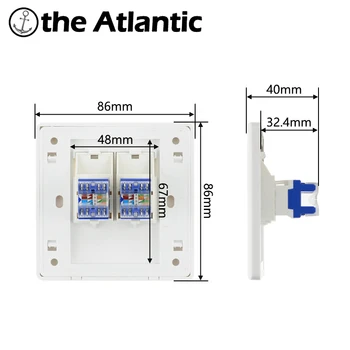 Cat6 Rj45 Wall Socket Internet CAT6 Outlet Data 1 2 3 4 Port Computer ...
