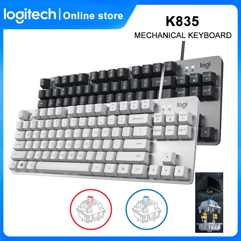 Logitech-k835-teclado-mec-nico-com-fio-84-chave-interruptor-vermelho-azul-para-desktop-laptop ...