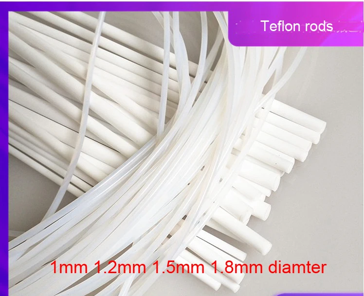 1mm 1.2mm 1.5mm 1.8mm Ptfe rod polytef bar tetrafluoroethylene wire ...