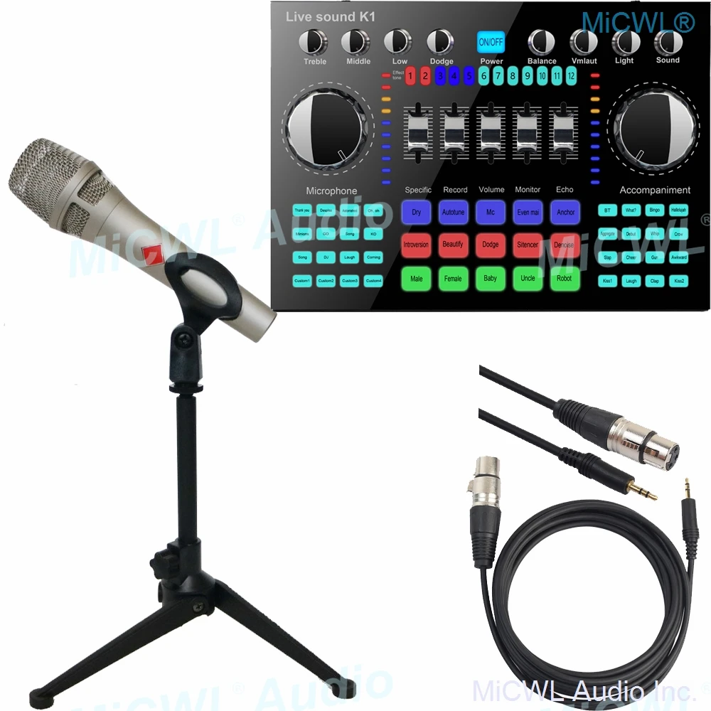 MiCWL KSM105 Condenser Live Microphone Digital Audio Card Sound Card ...