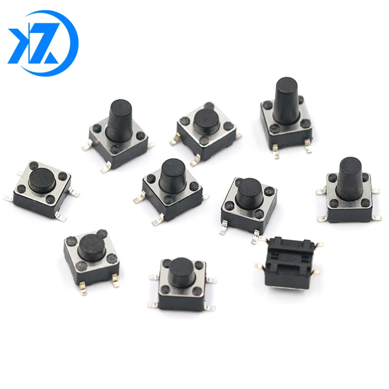 100pcs microswitch Panel PCB Momentary Tactile Tact Mini Push Button ...