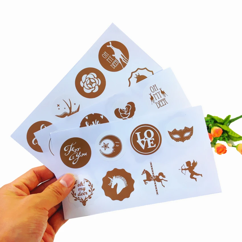 400 unids/lote de pegatinas de sellado para amantes de las flores ...