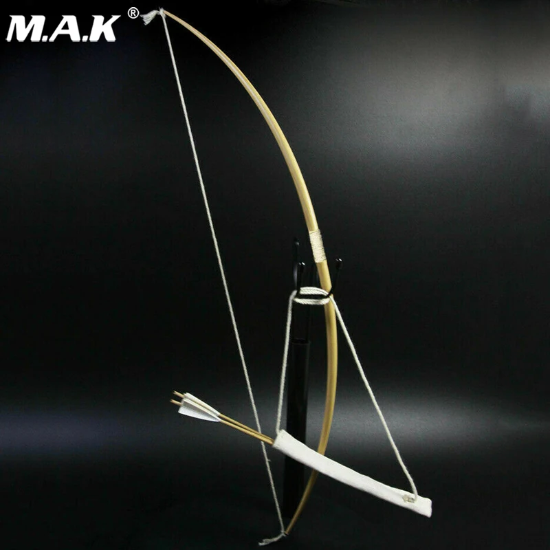 1/6 Scale New Wooden Long Bow Arrows Zy2013b Archery Accessories Figure ...