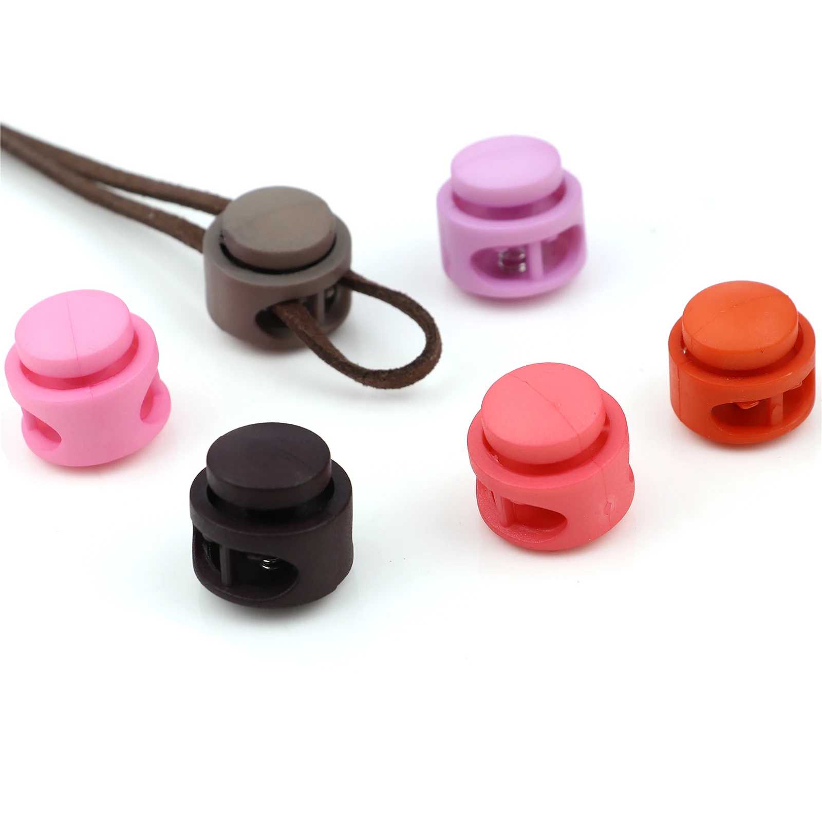 10pcs-Round-Plastic-Toggle-Clip-Stopper-Two-holes-Cord-Lock-Stopper ...