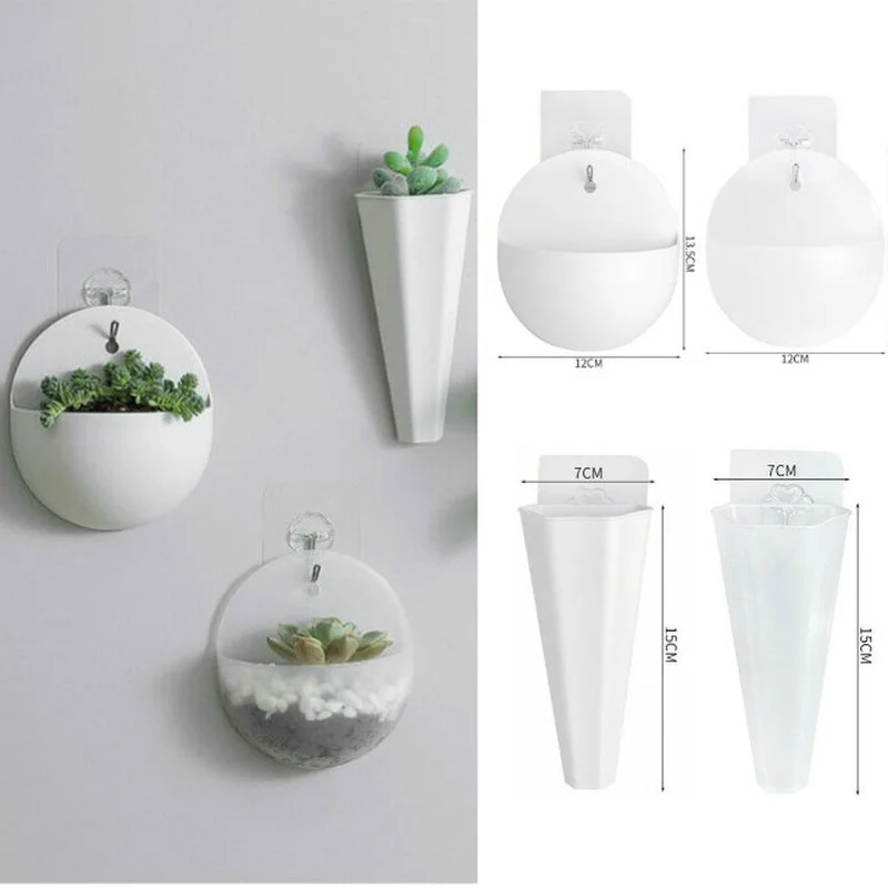 POT DE FLEUR,semicircle-White--Pot De Fleurs Suspendu En Plastique ...
