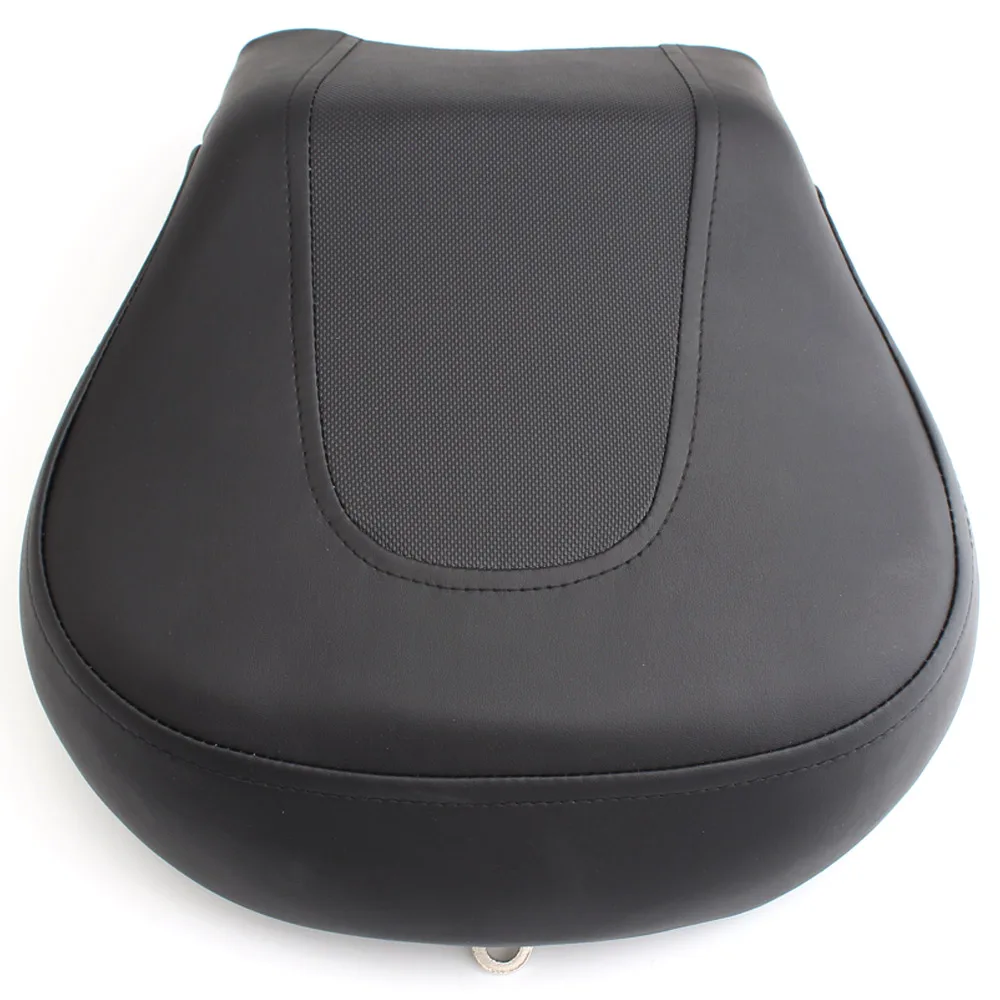 Motorcycle Leather Rear Pillion Passenger Seat Black For Harley Softail ...