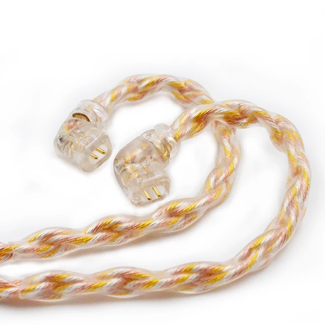 KZ 8 Core Gold Silver Copper Mixed Plated Upgrade Cable Earphones Cable ...