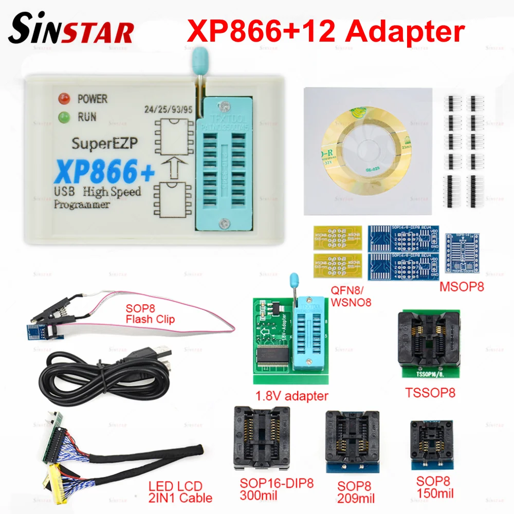 2022 New Xp866+ Support Win7 8 10 New Xp866 High-speed Usb Spi Programmer 24 25 93 95eeprom 25 ...