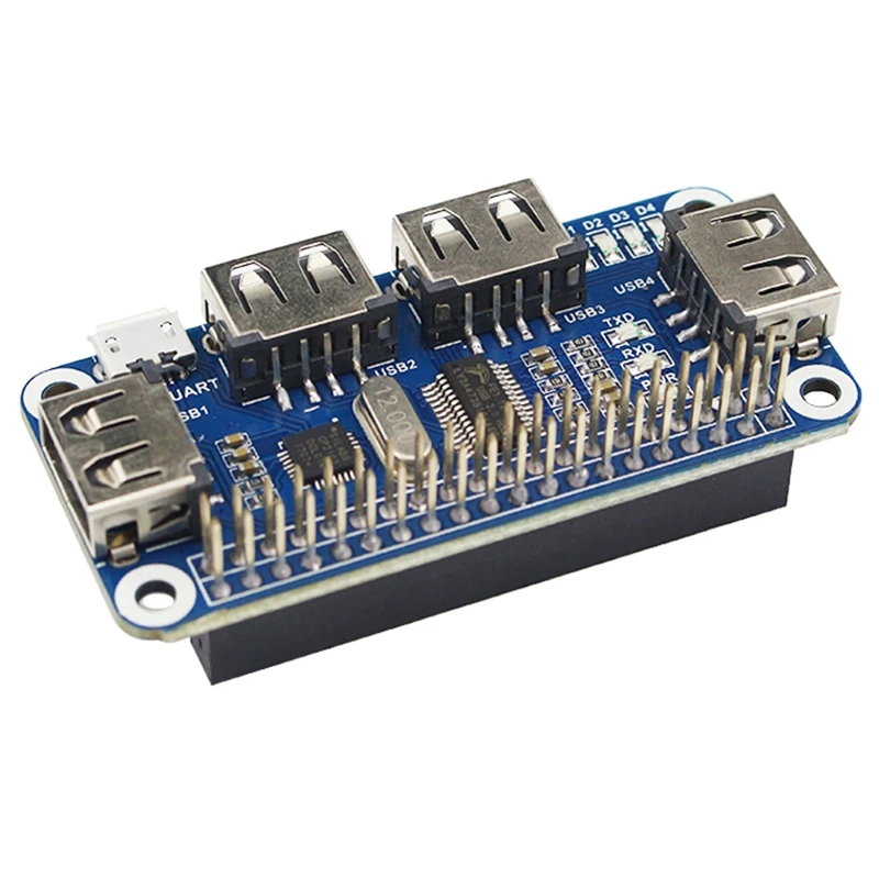 4 Ports USB HUB HAT For Raspberry Pi 4B 3 / 2 / Zero W Extension Board ...
