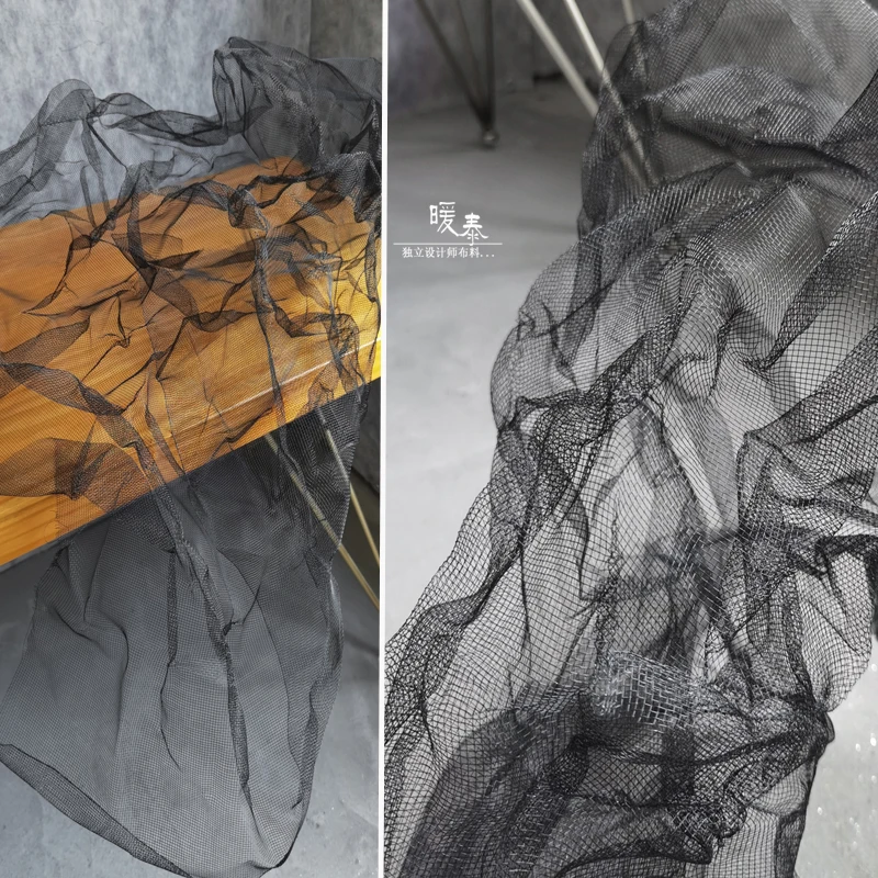 Metal Mesh Fabric Black Steel Wire Arbitrary Folds DIY Wedding ...