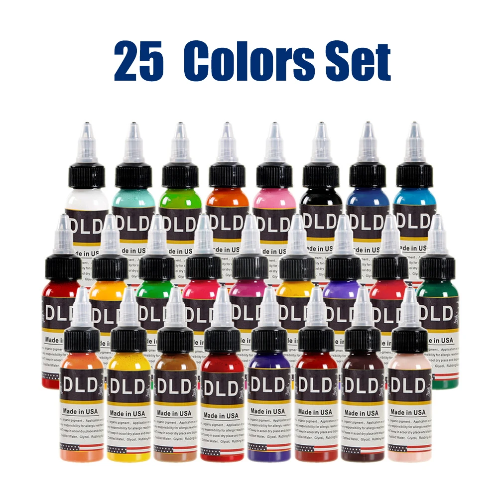 DLD-15ml-Bottle-25-Colors-Tattoo-Ink-For-Body-Art-Professional ...