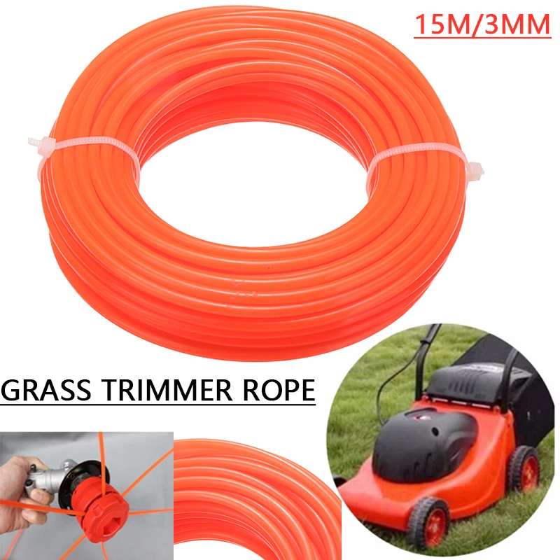 1pc Red Nylon Trimmer Line Rope Roll 15m X 3mm Tough And Flexible Nylon ...