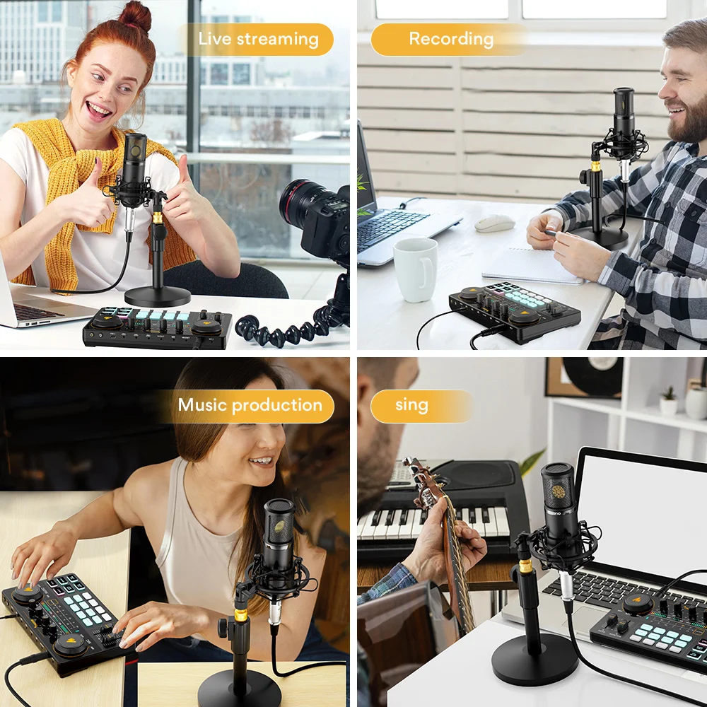 MAONOCASTER AM200S4 USB Sound Card Studio Recording with 25mm XLR ...