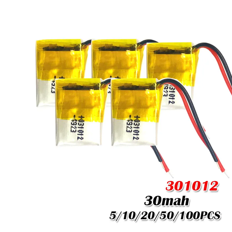30mAh 3.7V 301012 lithium polymer lipo rechargeable battery for GPS MP3 ...
