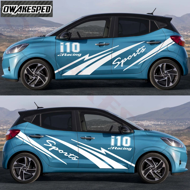 8PCS-lot-Car-Whole-Body-Sticker-For-Hyundai-i10-Racing-Sport-Stripes ...