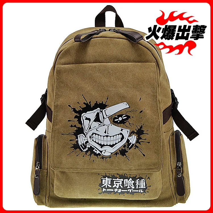Khaki Tokyo Ghoul Kaneki Ken Anime Action Figure Printed Canvas Zipper ...