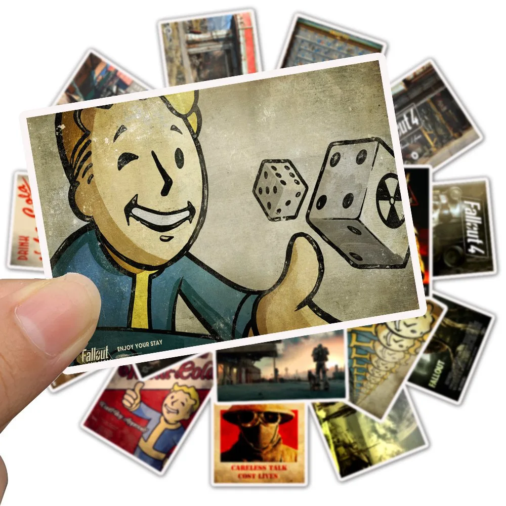 25 шт./лот Fallout 4 наклейки из игры для автомобиля ноутбука ПВХ ...