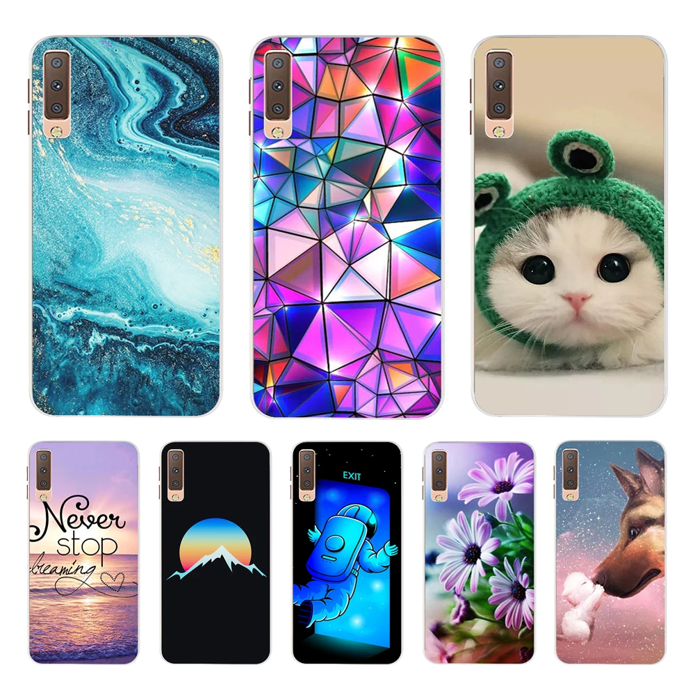Silicone Cover For Samsung Galaxy A7 2018 Case A750 A750F Case 6.0' TPU ...
