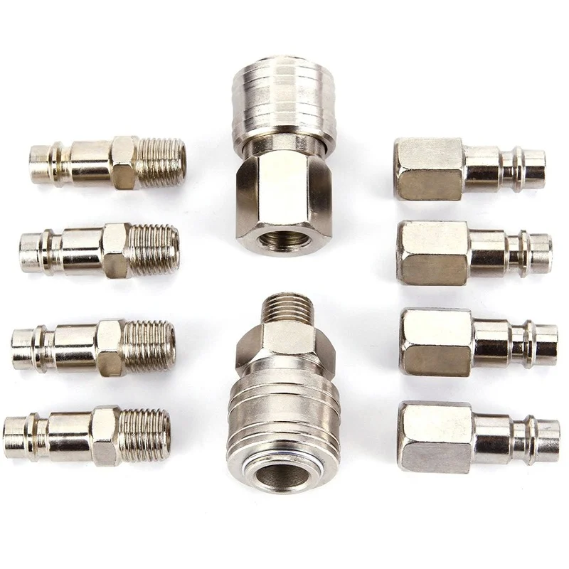 10pcs/set Quick Couplings BSP Air Line Fitting Euro 1/4"Air Line ...