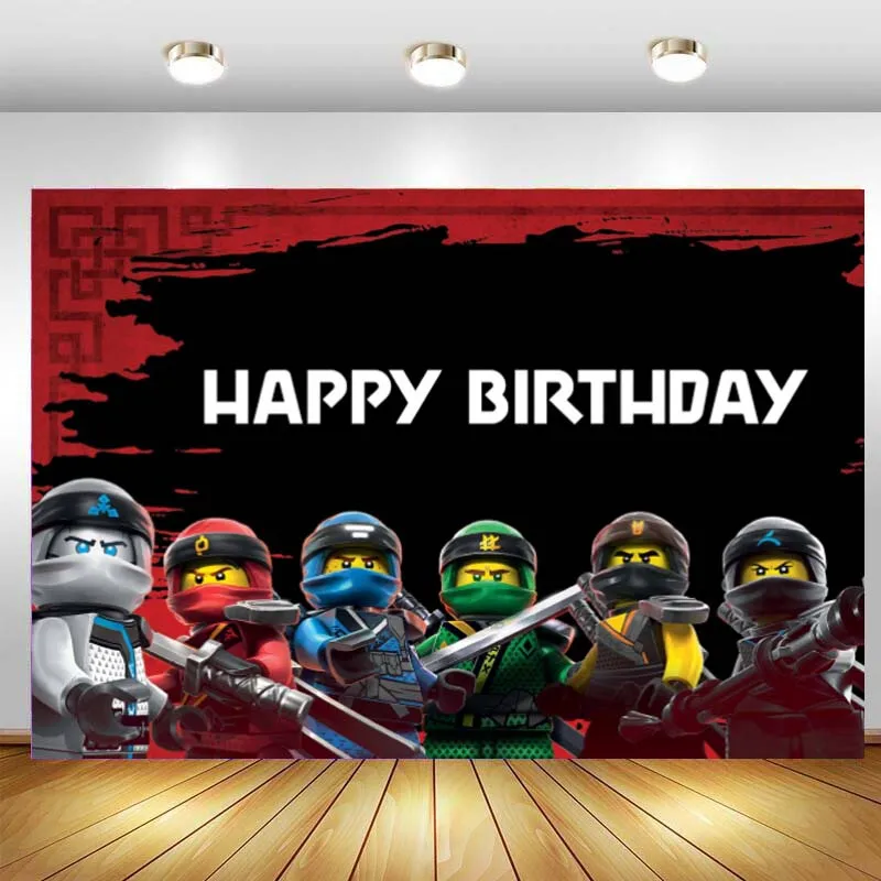 Ninja-Backdrop-Baby-Shower-Boys-Happy-Birthday-Party-Custom-Photography ...