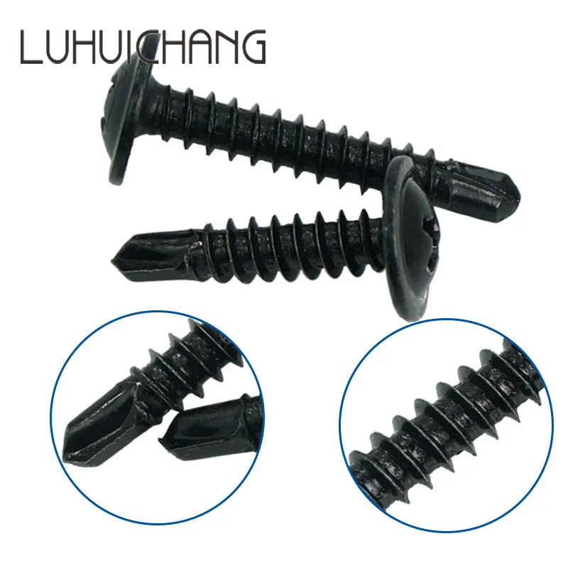 LUHUICHANG-Auto-Tapping-Parafusos-M4-2-Preto-Grande-Cabe-a-Chata ...