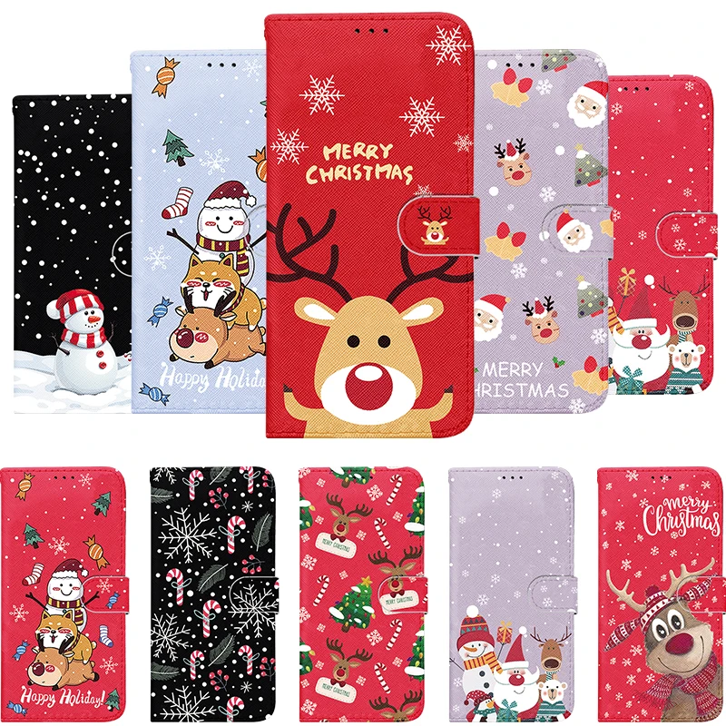 Bolsa-de-couro-de-carteira-para-Samsung-Galaxy-capa-de-Natal-A54-A12 ...