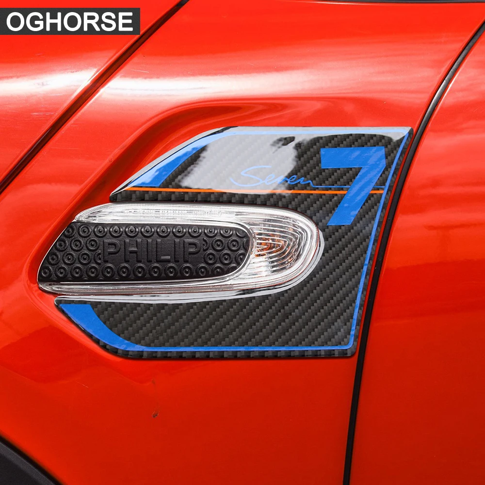 2 Pieces Genuine Carbon Fibre Car Side Wing Scuttle Fender Decal ...